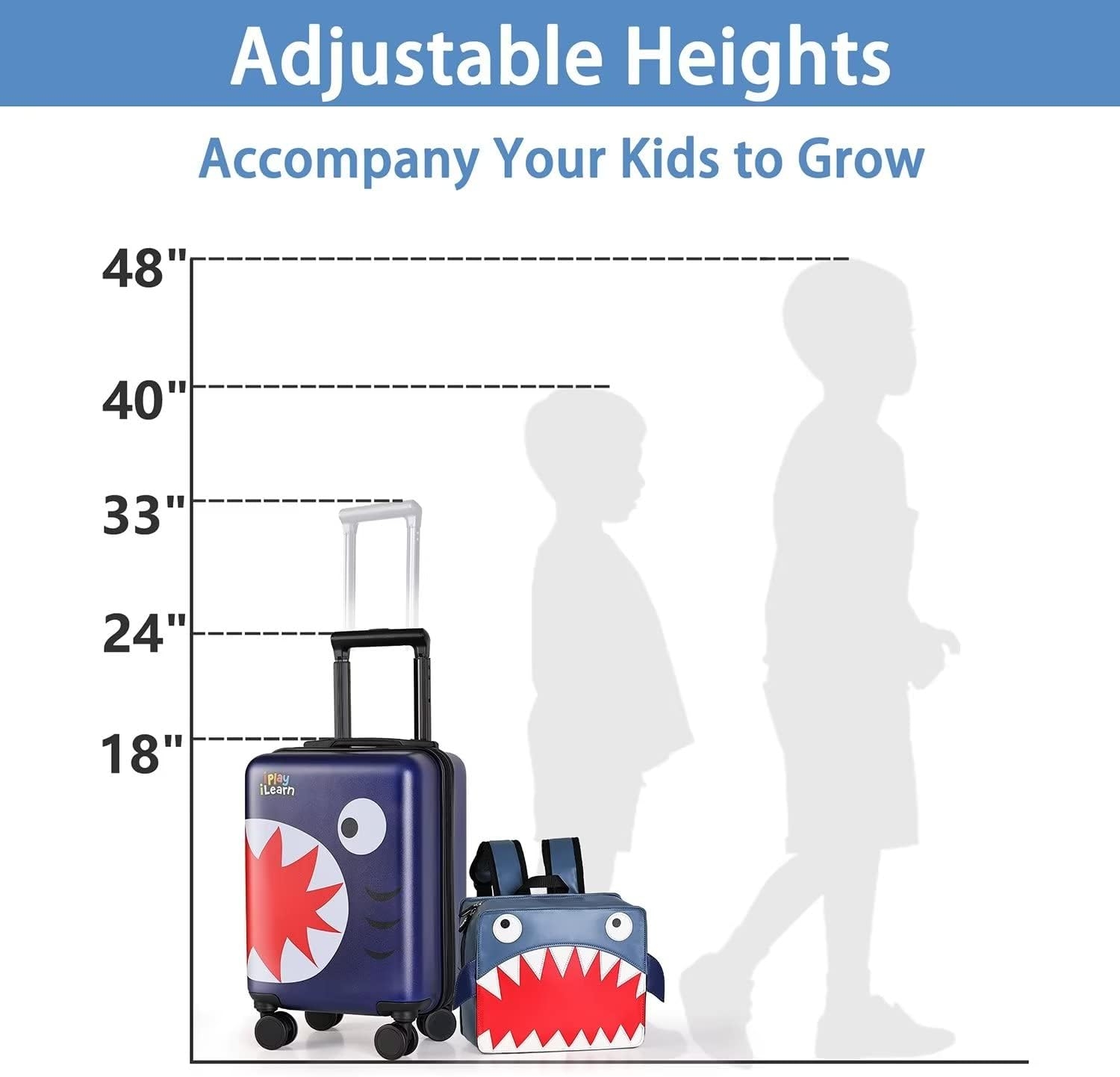 18" Hard Shell Rolling Vehicles Suitcase for Boys w/Spinner Wheels ...
