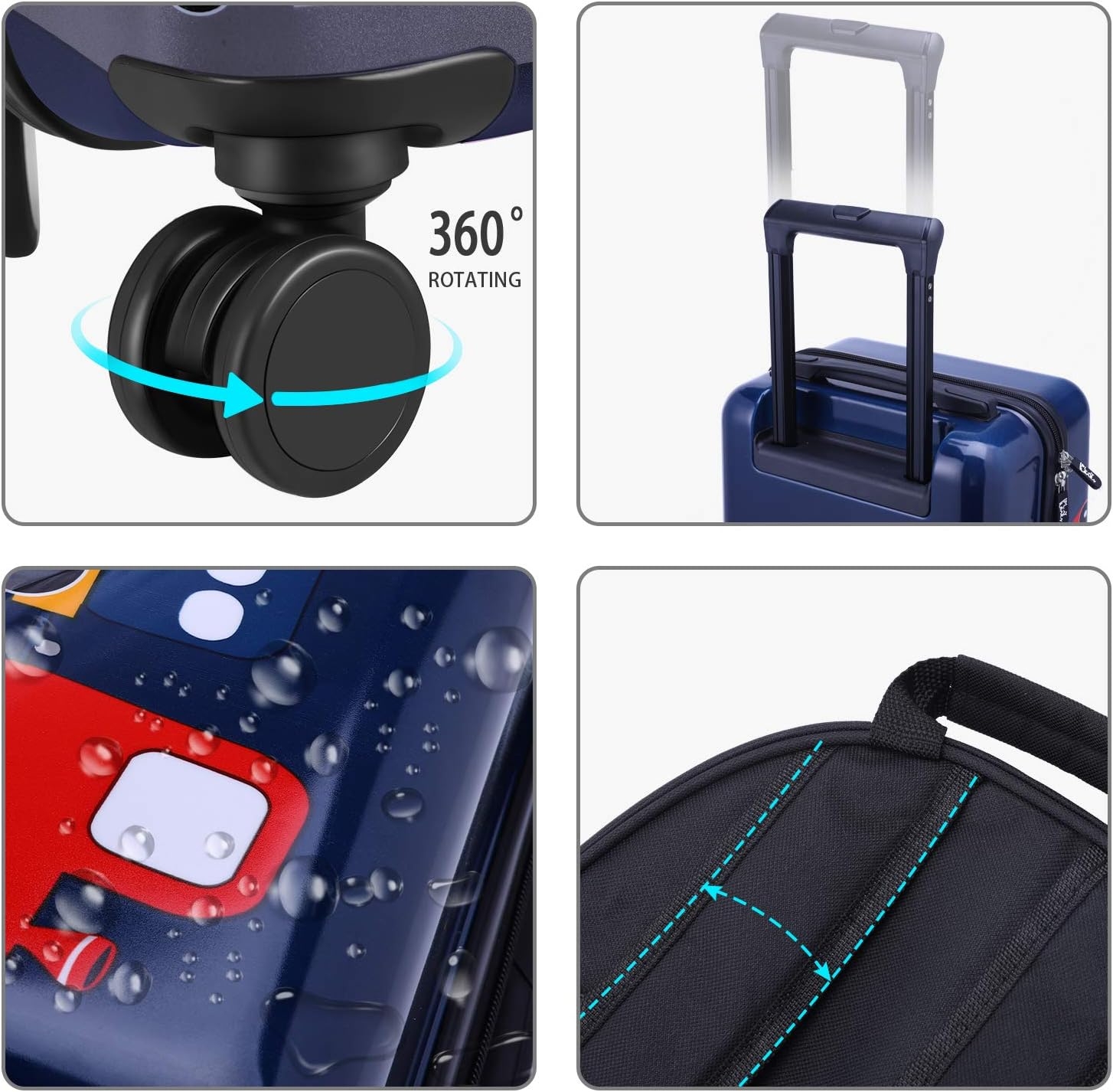 18" Hard Shell Rolling Vehicles Suitcase for Boys w/Spinner Wheels ...